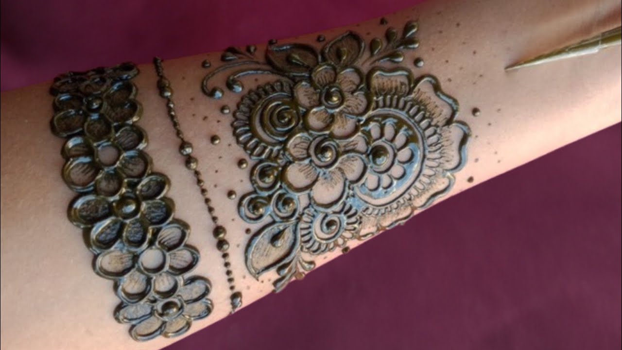Lovely Mehndi bunch design front hand @Daytophasedesigns - YouTube