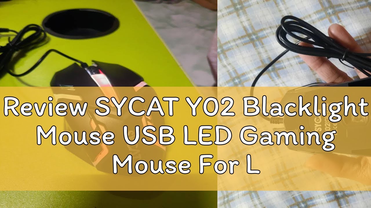 Review SYCAT Y02 Blacklight Mouse USB LED Gaming Mouse For Laptop/PC ...