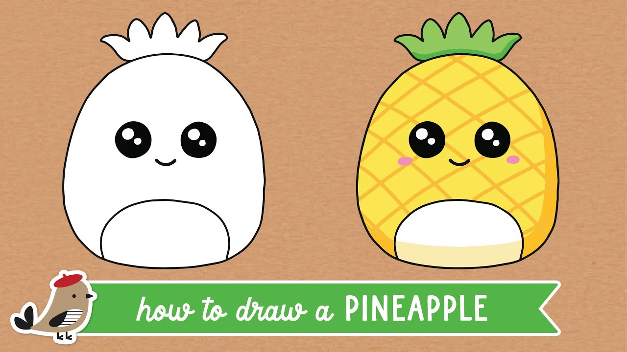 How To Draw A Pineapple Squishmallow | Easy Drawing For Kids - YouTube