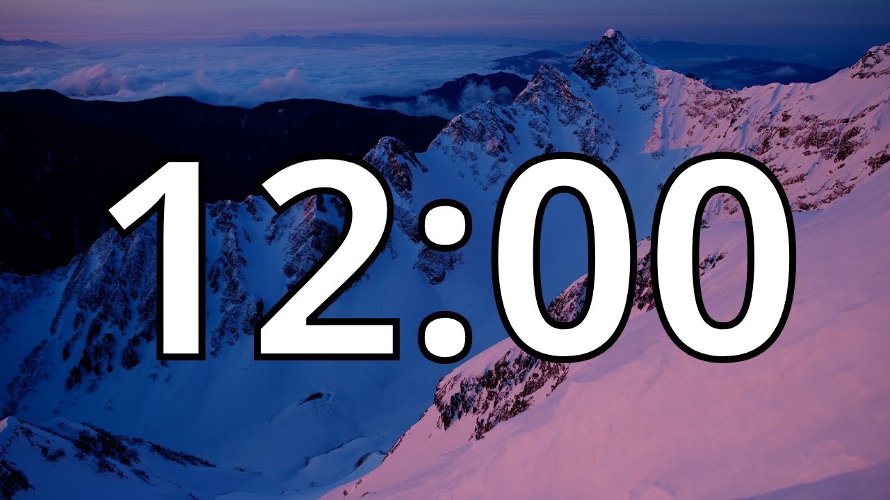 12 Minute Timer | Snowy Mountains | NO Music - YouTube