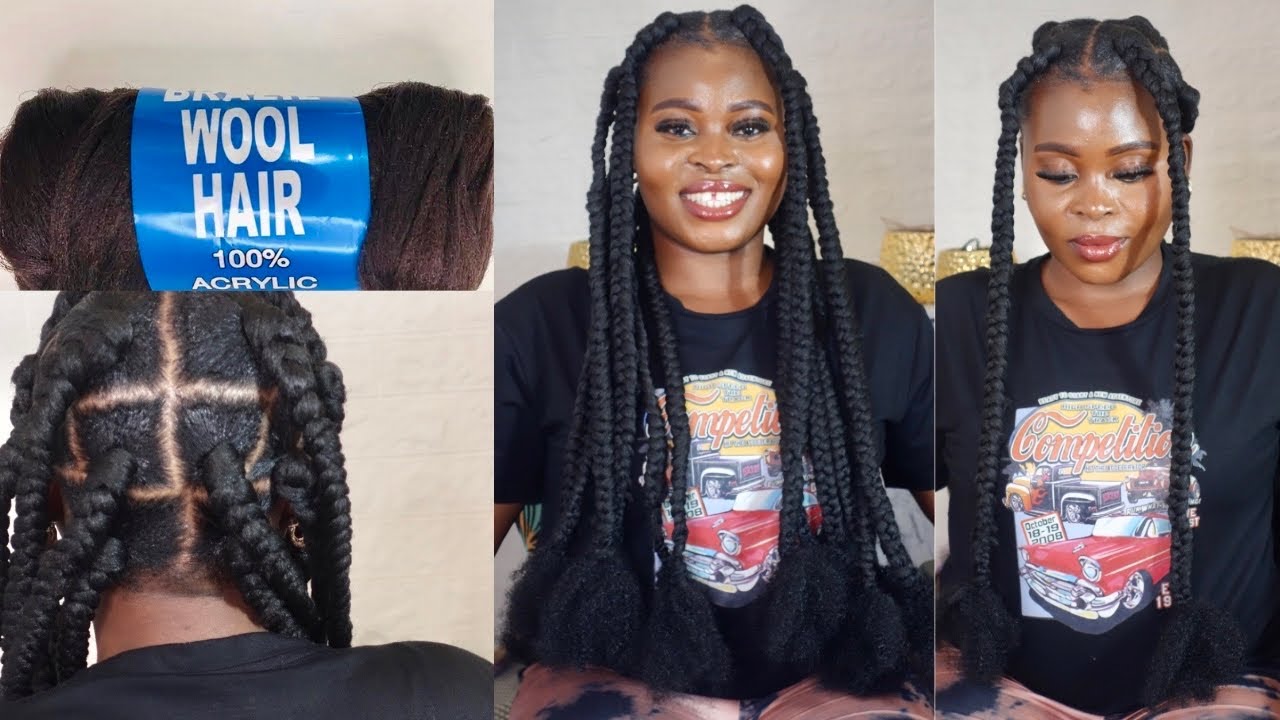 How to diy jumbo box braid/Brazilian wool - YouTube