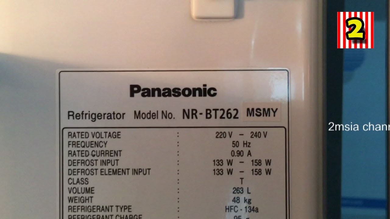 Panasonic Refrigerator NR - BT 262 MSMY | Home Appliances - YouTube