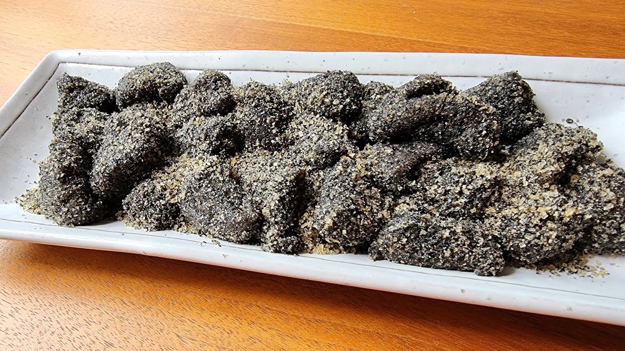 10 mins black sesame muah chee | Soft & fragrance 十分钟 做出又软又香 黑芝麻麻糍 ...