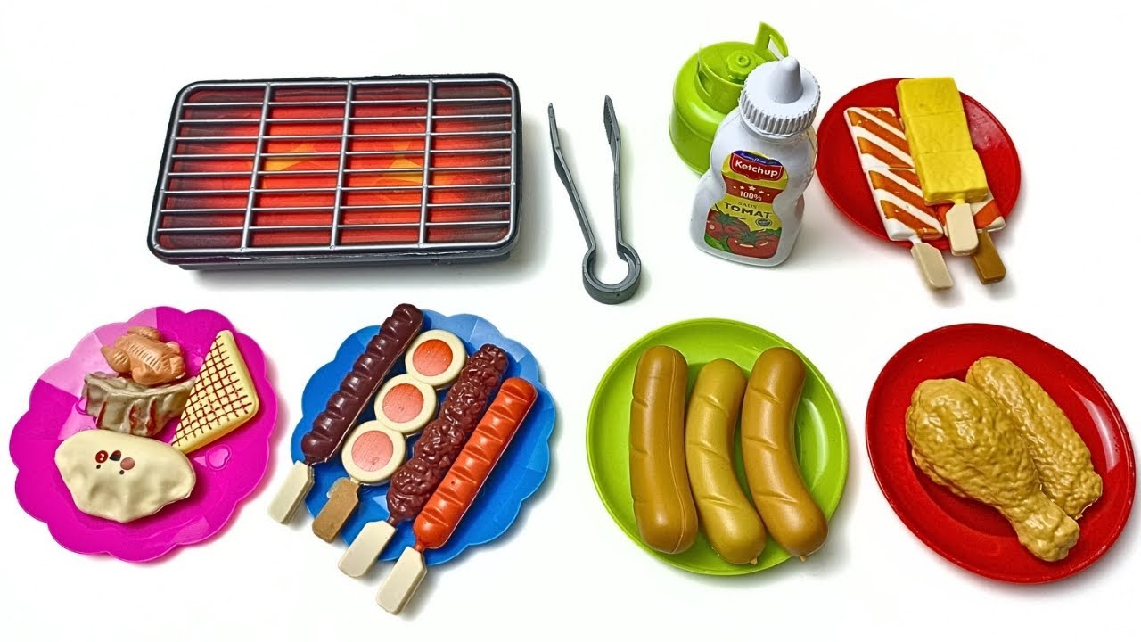 Satisfying Video ASMR Food Cooking Plastic Toys | Grill Twister Sausage ...