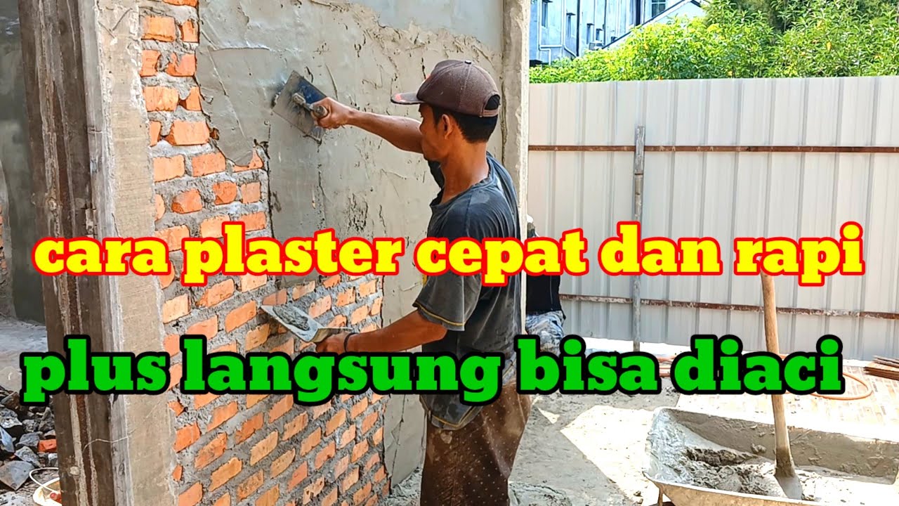 TUTORIAL TERLENGKAP CARA PLASTER BATA MERAH ,CEPAT DAN RAPIH ...