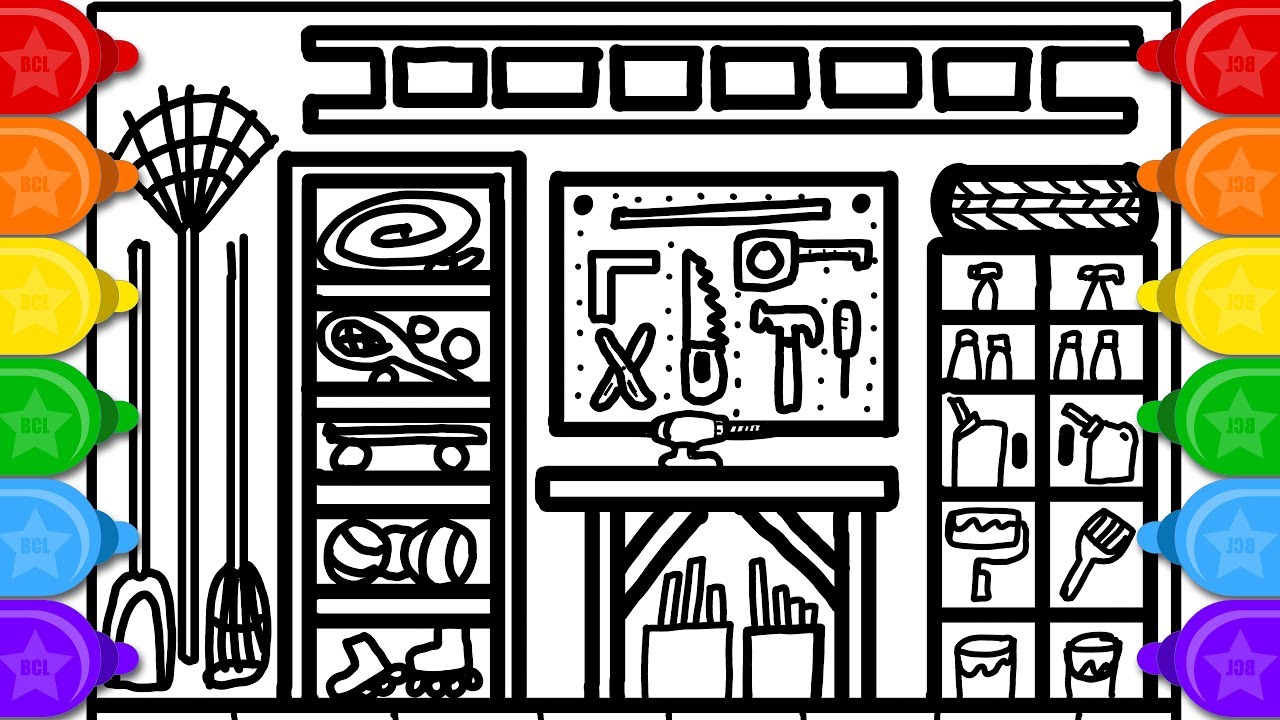 Colouring Busy Toy Garage | Learn how to Draw and Color for Kids - YouTube