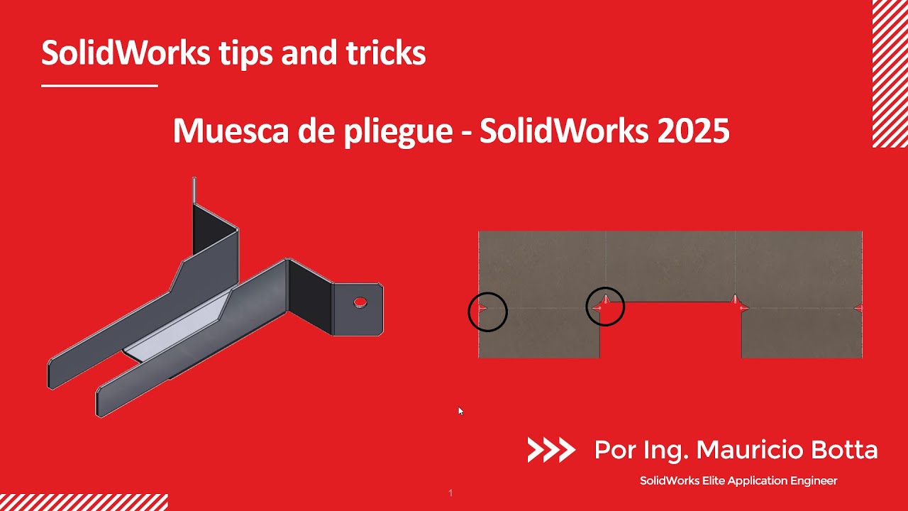 SolidWorks 2025: Comando muesca de pliegue en chapa metálica / Bend ...