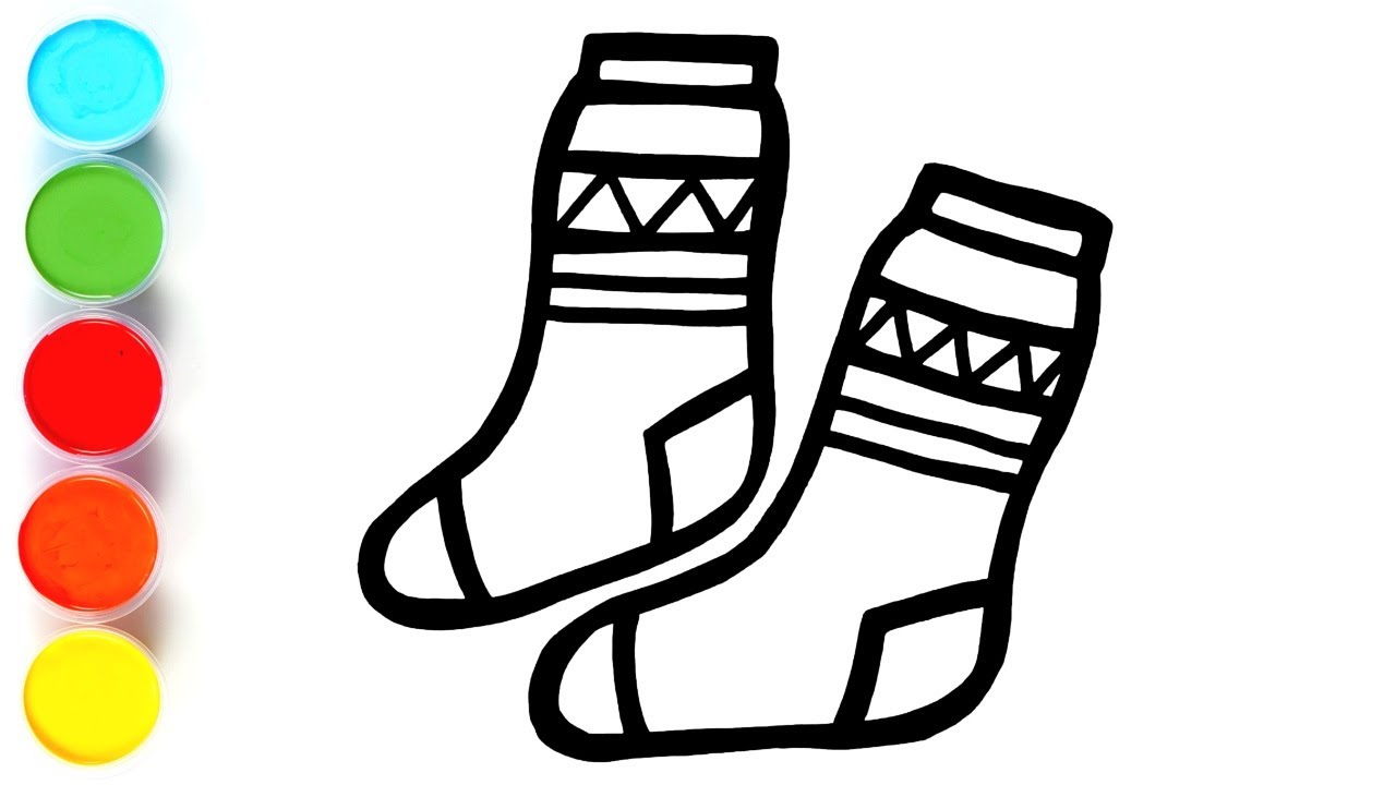 Colorful Socks Drawing, Painting and Coloring for Kids & Toddlers ...
