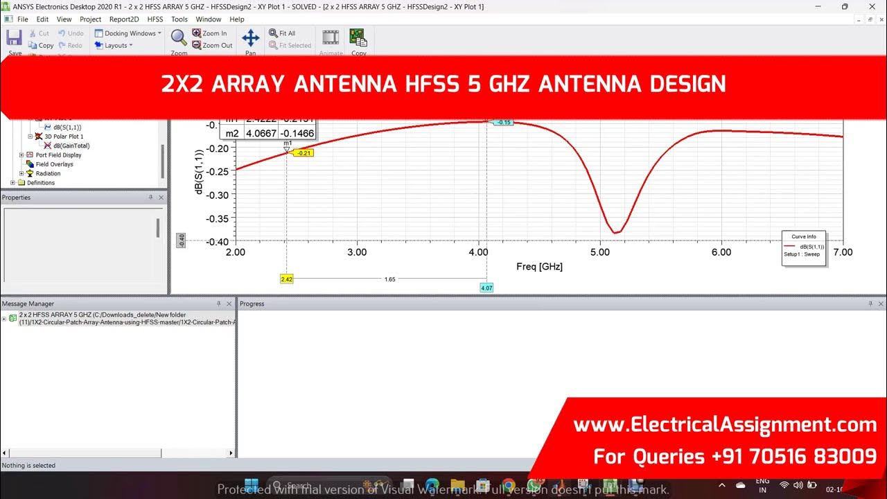2X2 ARRAY ANTENNA HFSS 5 GHZ ANTENNA DESIGN - YouTube