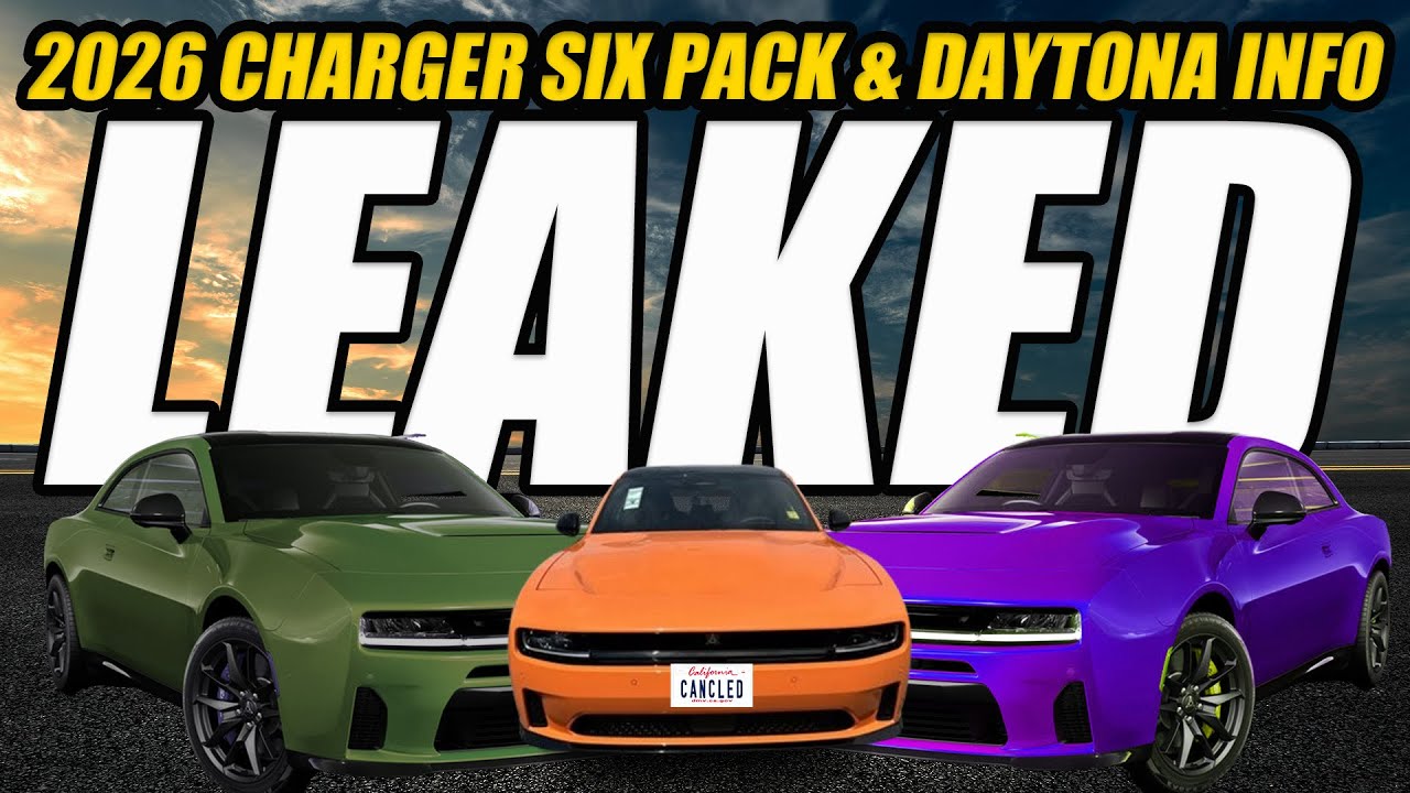 2026 DODGE CHARGER INFO LEAKED SIX PACK & DAYTONA COLORS, STATS, RT ...
