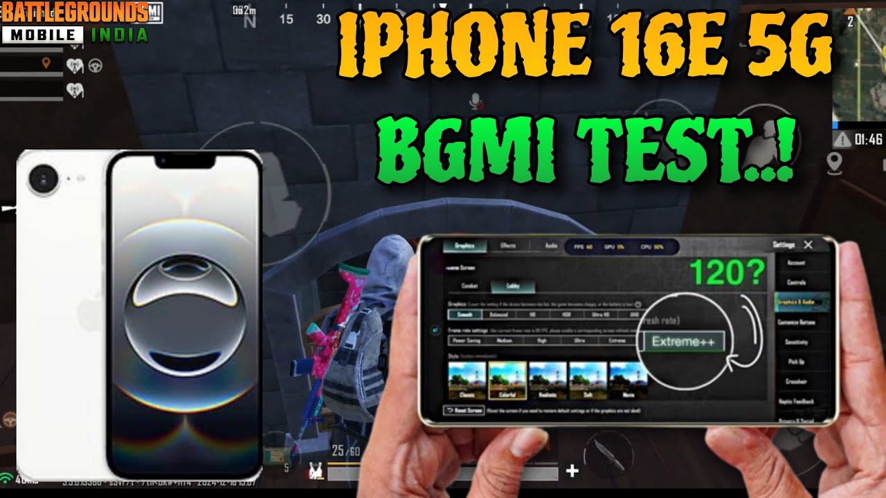 iPhone 16e Pubg/bgmi Test, iPhone 16e Bgmi Test - Graphics, Gyroscope ...