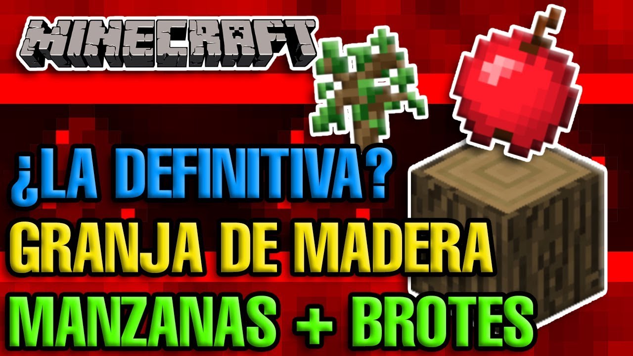 GRANJA de MADERA de ARBOLES de ROBLE, Brotes y Manzanas + AFK con TNT 1 ...