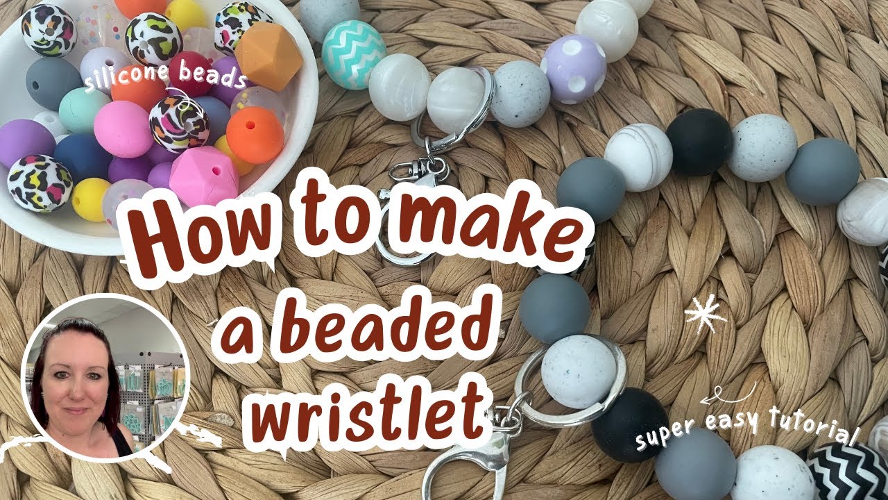 Silicone Bead Wristlet Tutorial / Simple Crafting / Beaded Keyring ...