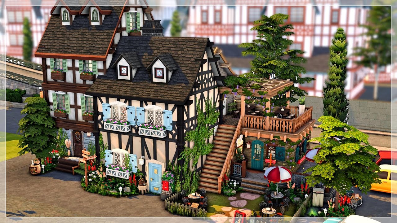 WINDENBURG SQUARE café and B&B ☕️ | The Sims 4 Speedbuild | No CC - YouTube