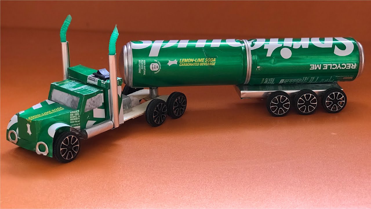 HOW TO MAKE TRUCK WITH SODA CANS / DIY HOMEMADE TRUCK WITH DC MOTOR ...