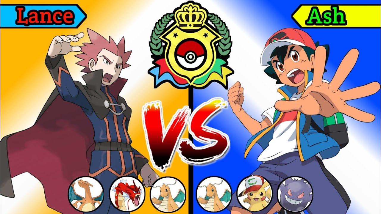 Ash vs Lance || Lance 🆚 Ash Battle || Dragonite vs Dragonite ...