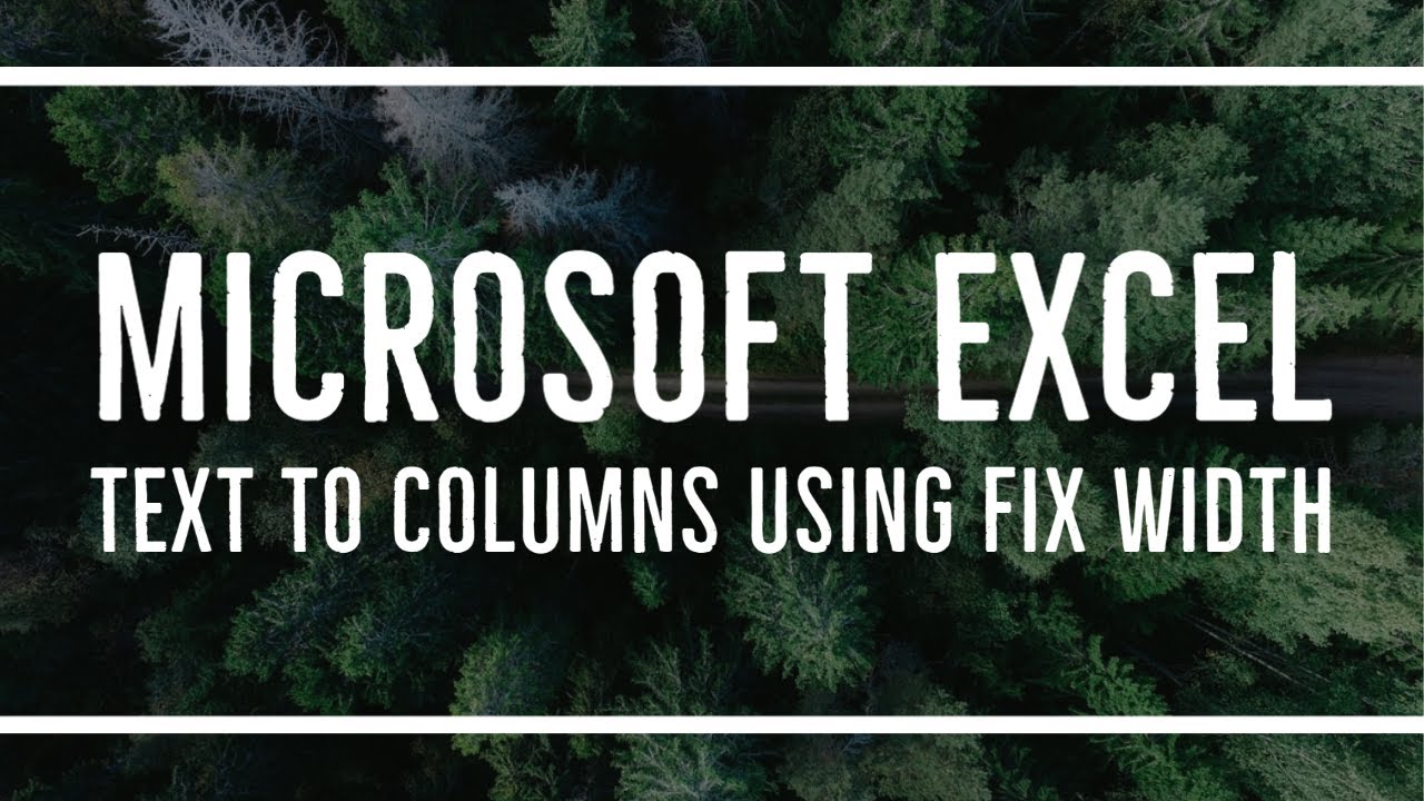 MS Excel - Text to Columns using Fix Width - YouTube