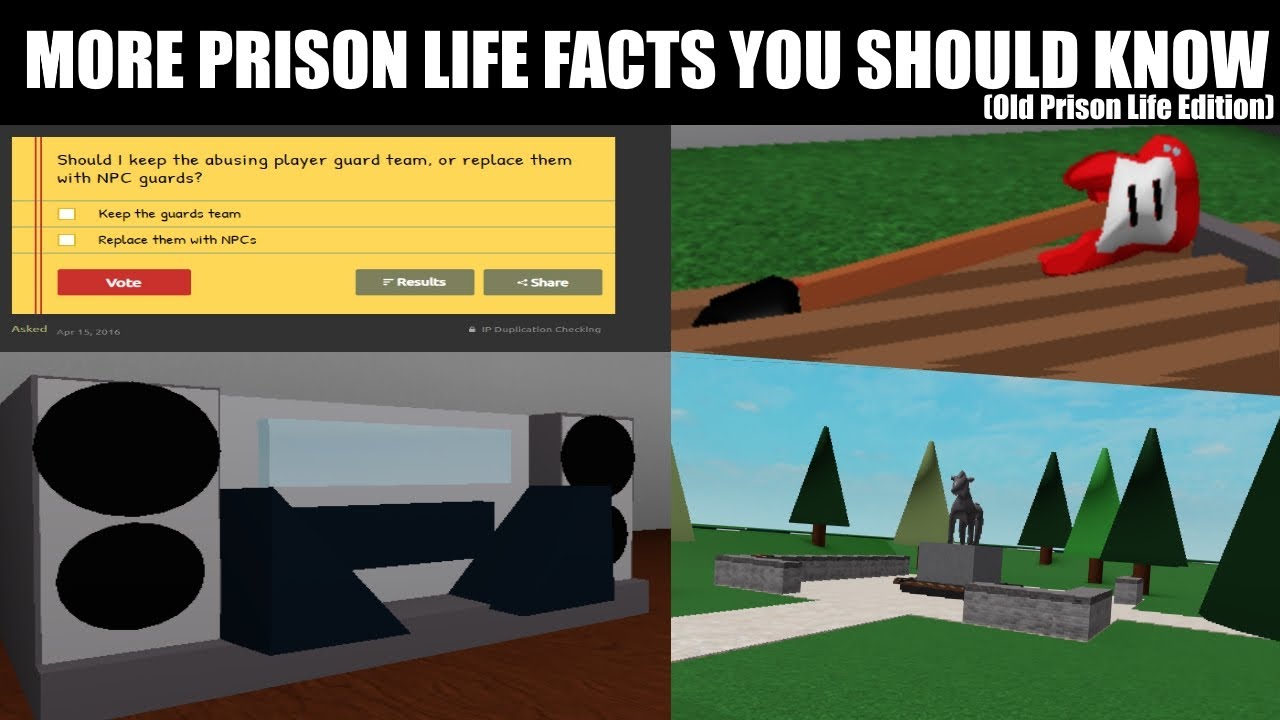 MORE Prison Life facts you should know! (Old Prison Life Edition) - YouTube