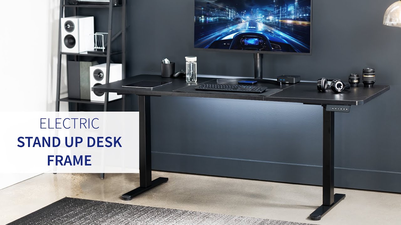 DESK-E-200B Electric Dual Motor Desk Frame by VIVO - YouTube