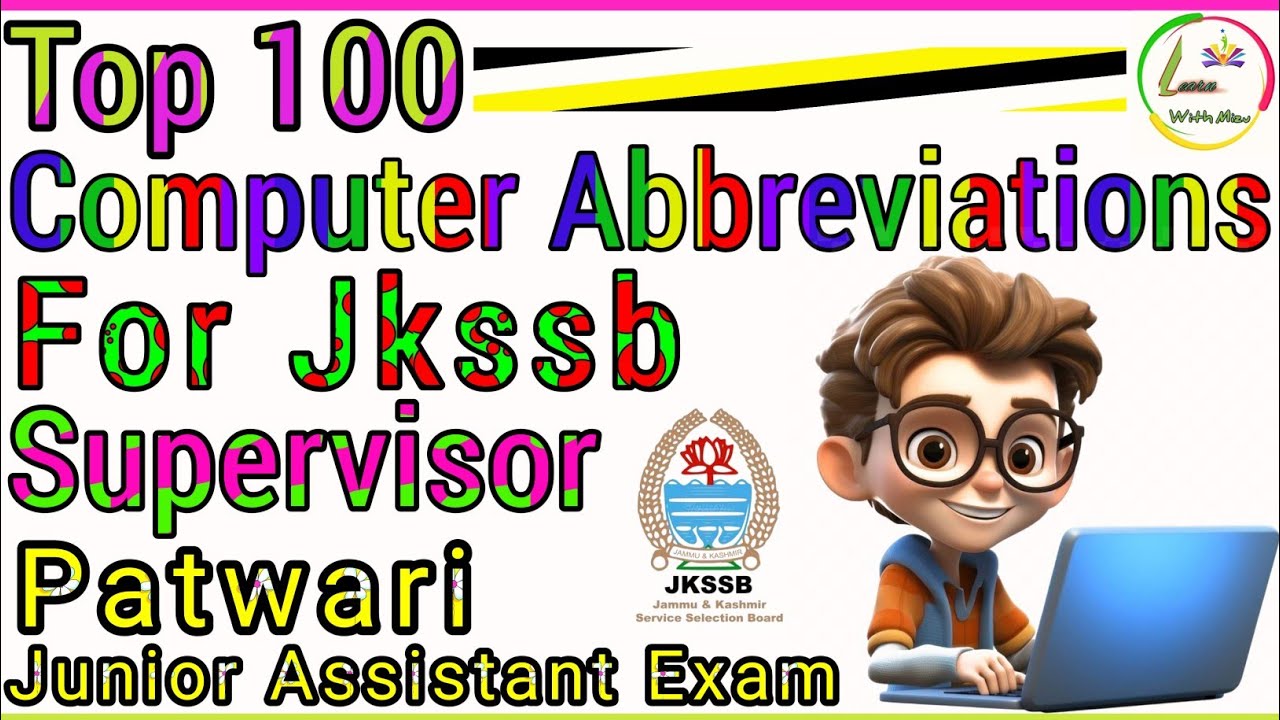 Top 100 Computer Abbreviations | For Jkssb | Female Supervisor ...