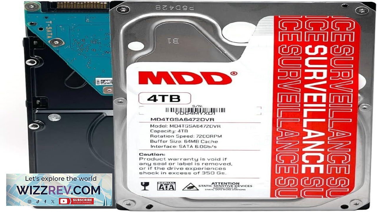 MDD (MDD4TSATA6472DVR) 4TB 7200RPM 64MB Cache SATA 6.0Gb/s 3.5inch ...