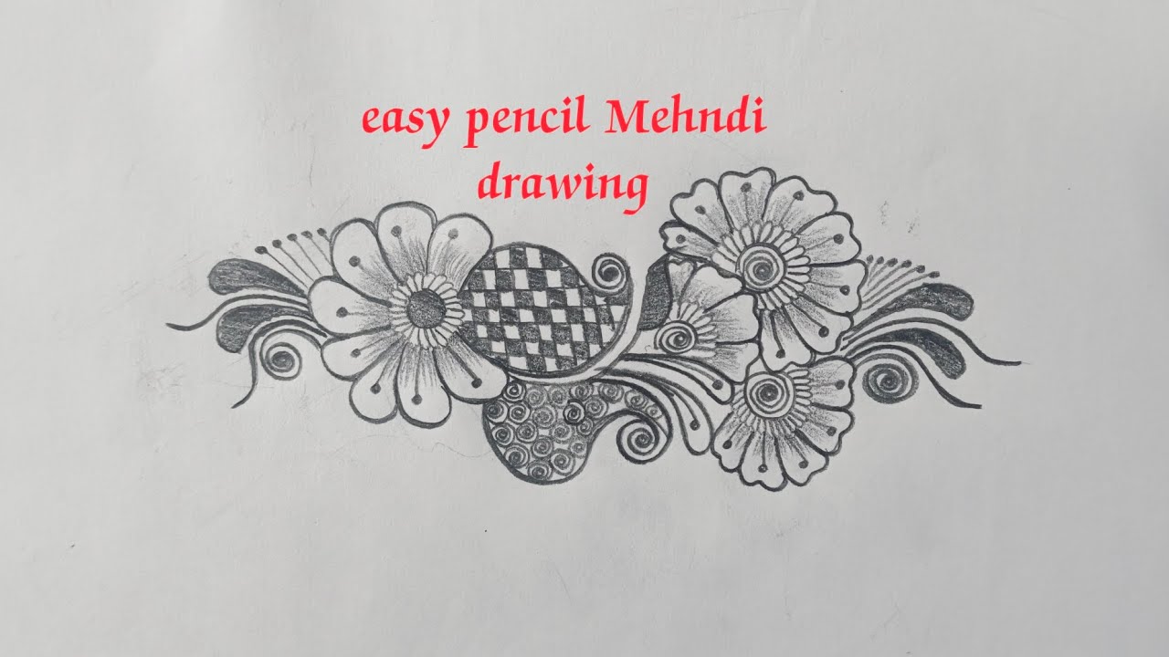 Pencil Mehndi drawing||easy pencil Mehndi drawing||mehandi design ️🌼 ...