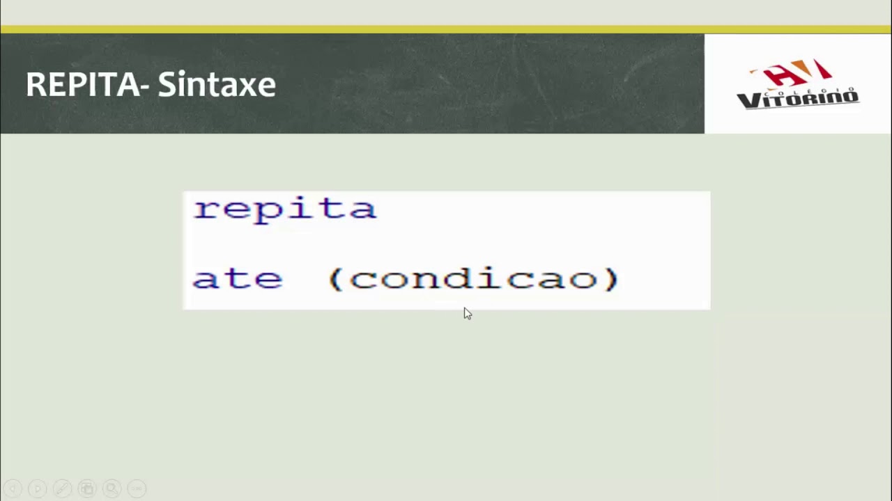 INFORMÁTICA (8º ANO): VisualG Estrutura de repetição REPITA. - YouTube