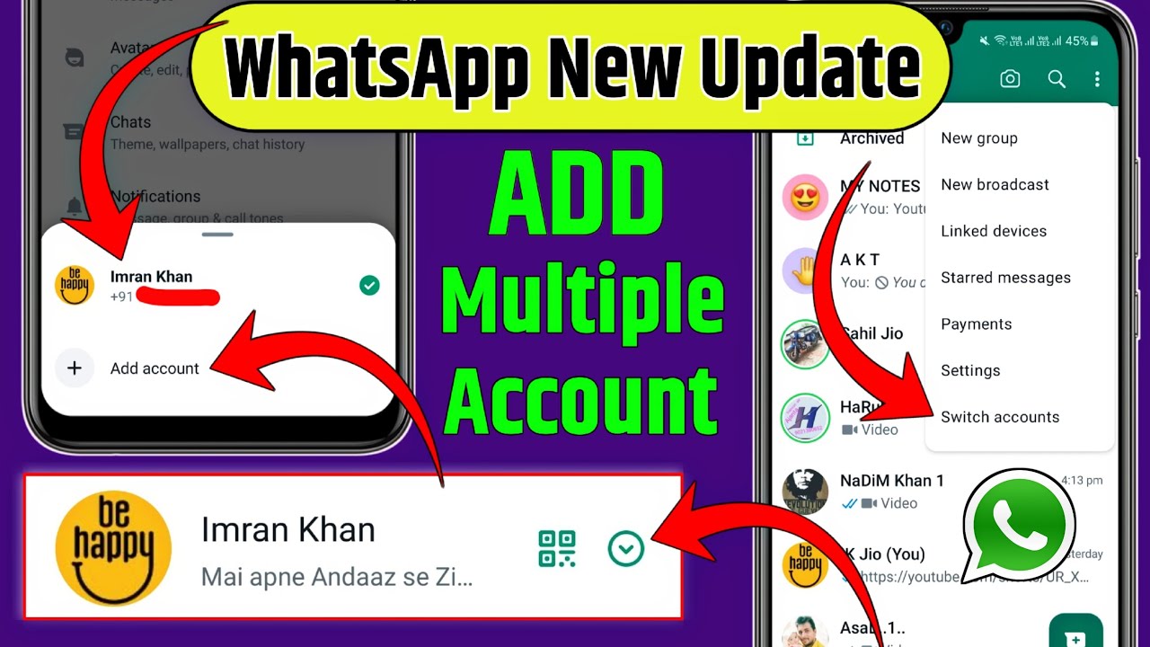 Whatsapp new update add account,Whatsapp add account update,Whatsapp ...