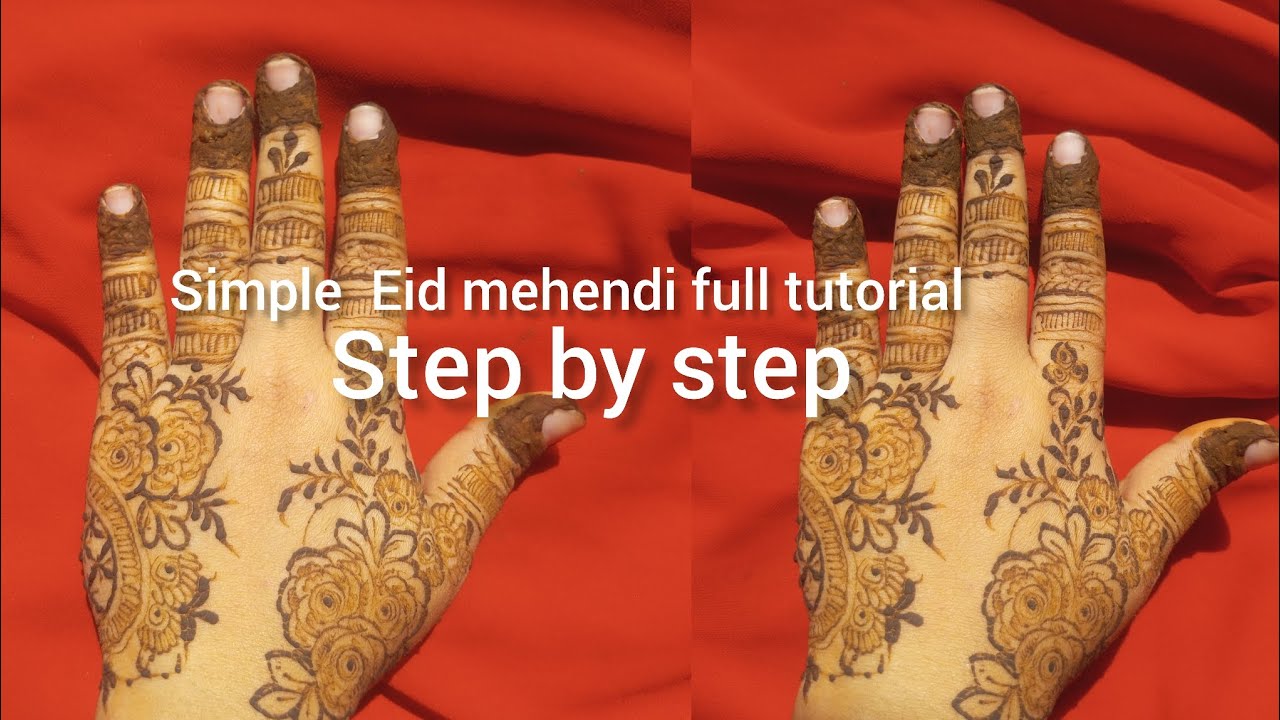 simple Eid mehndi full tutorial step by step.mehndi tutorial full tutorial.eid henna tutorial ...