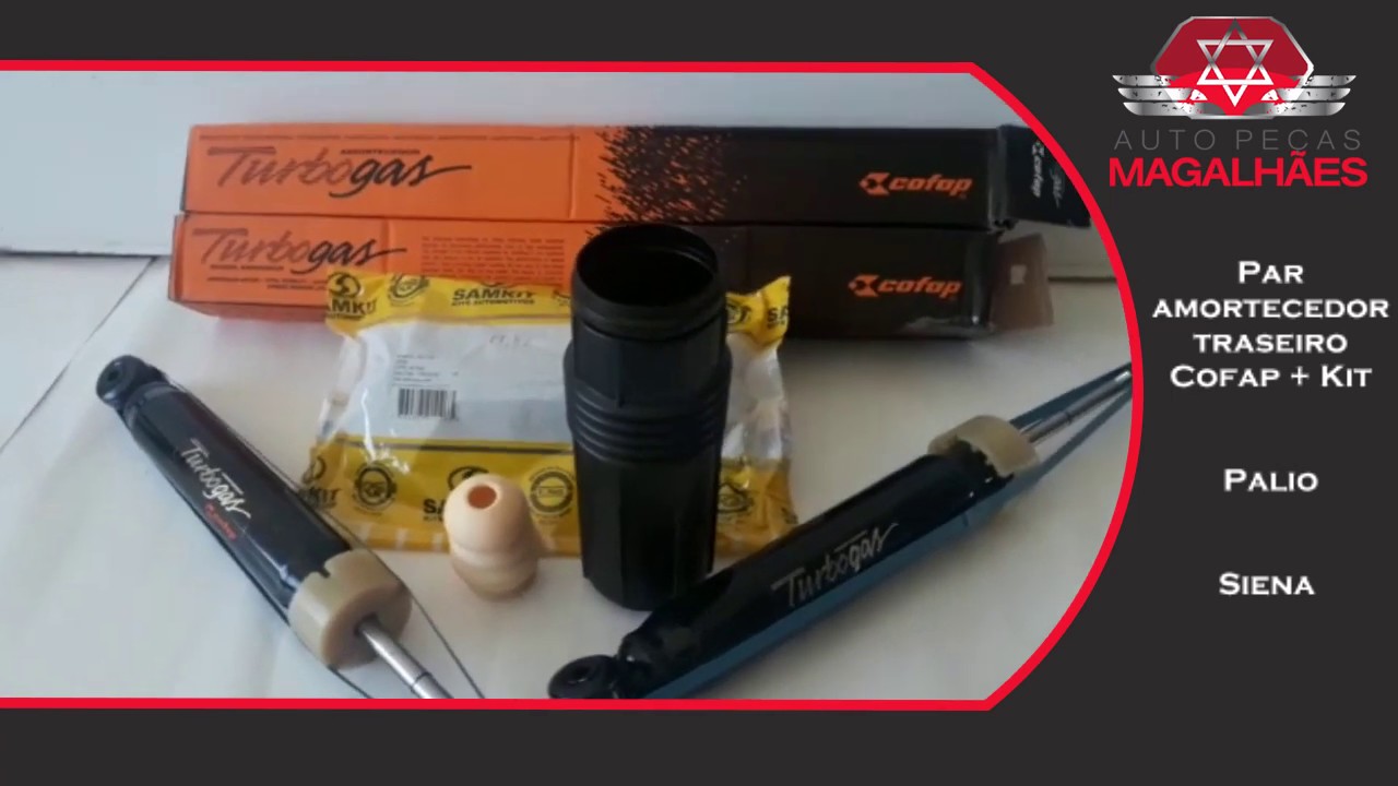 Par de amortecedor traseiro Cofap turbo gás Palio Siena + kit batentes ...