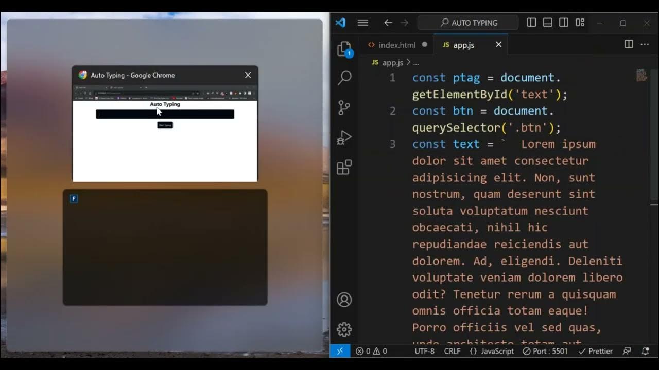Auto Typing Text with HTML, CSS and JavaScript - YouTube