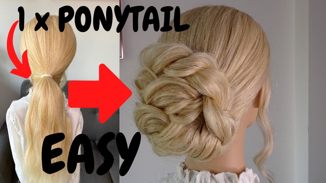 Easy twisted messy updo hairstyle - hair tutorial - YouTube
