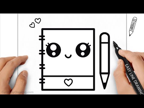 How to Draw Simple Easy Notebook and Pencil Step by Step - YouTube