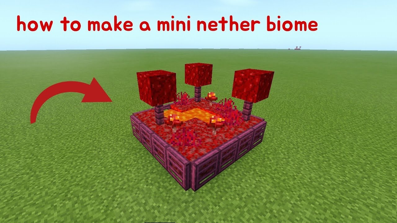 how to make mini Nether biome in minecraft | Mini Nether Biome in ...