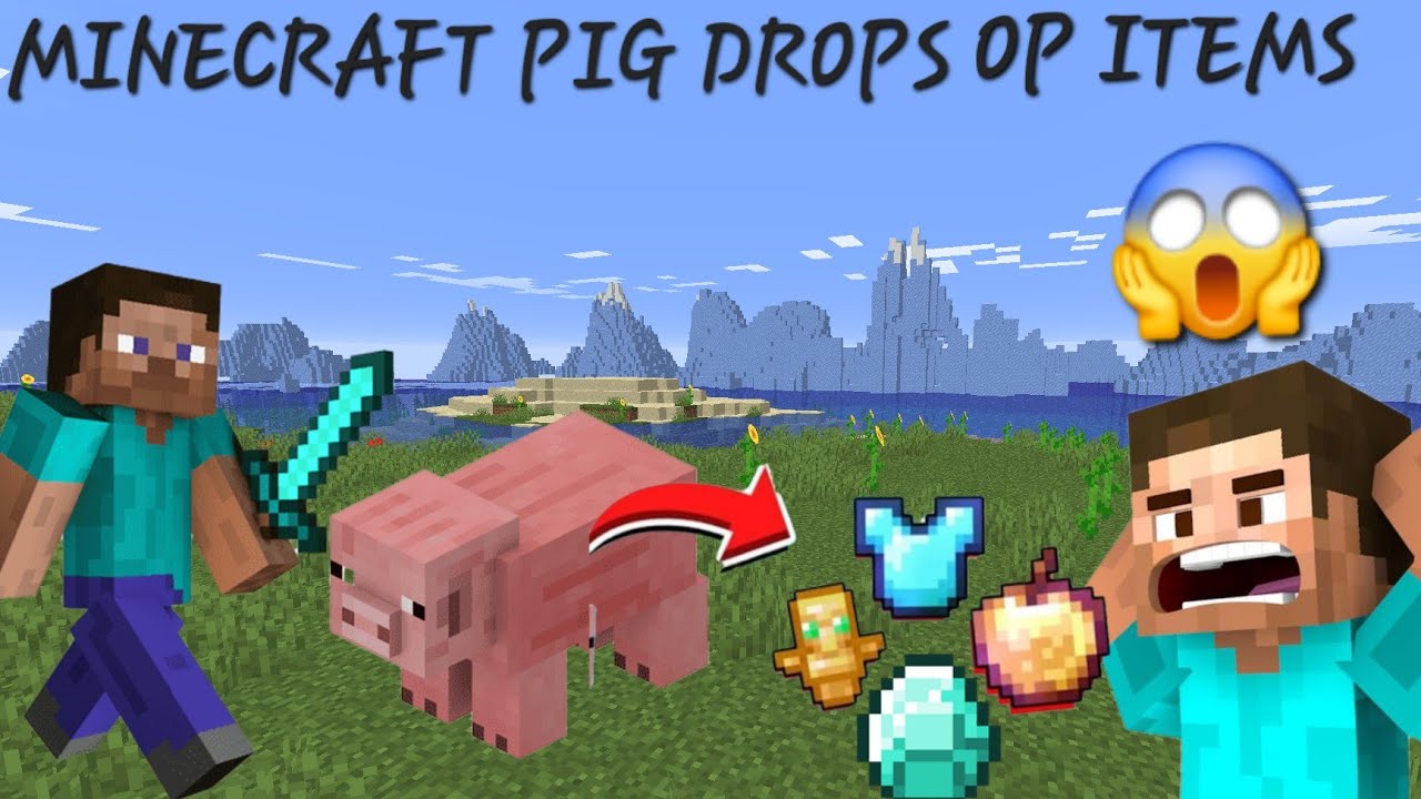 MINECRAFT PIG DROPS A OP ITEMS || #gamerfleet #minecraft # ...