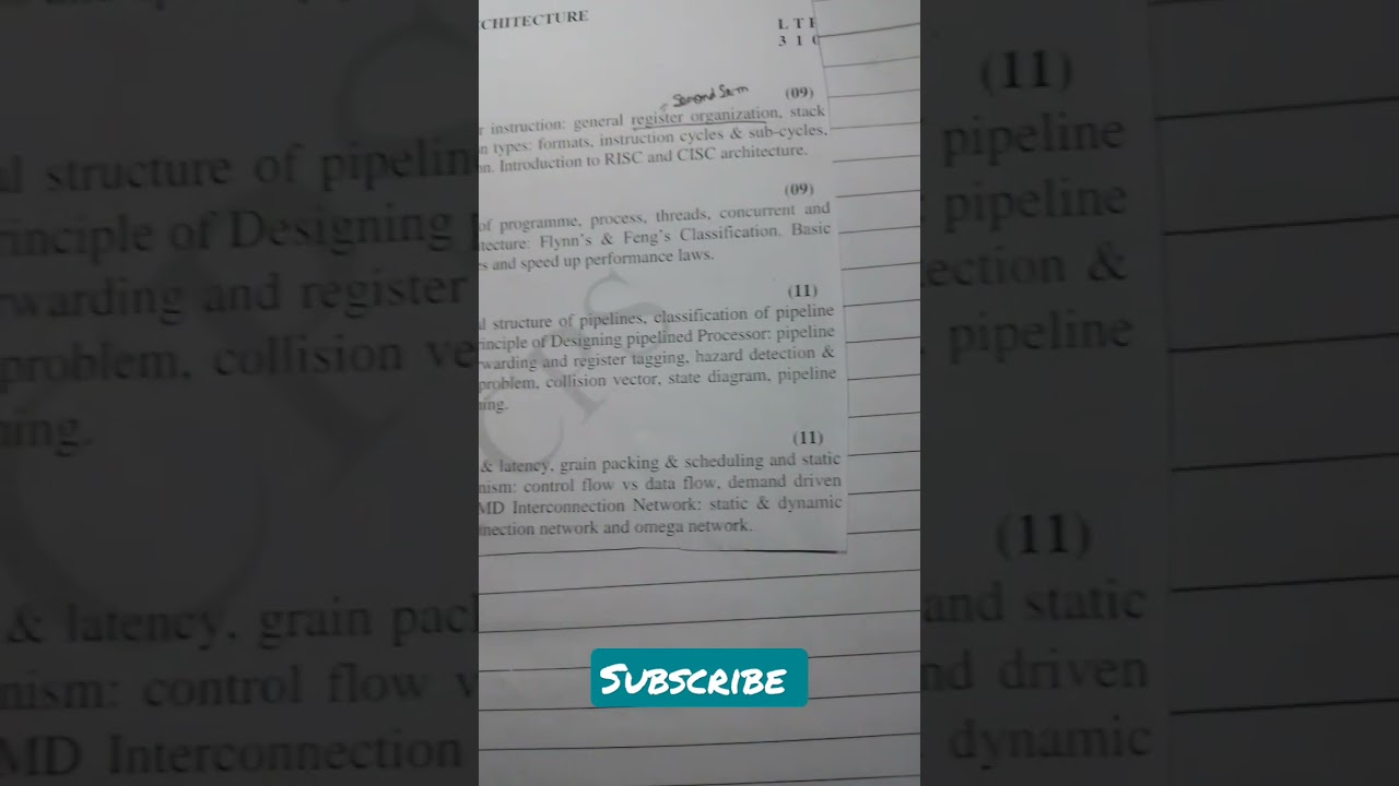 computer architecture bca 3 semester syllabus 2022#bca - YouTube