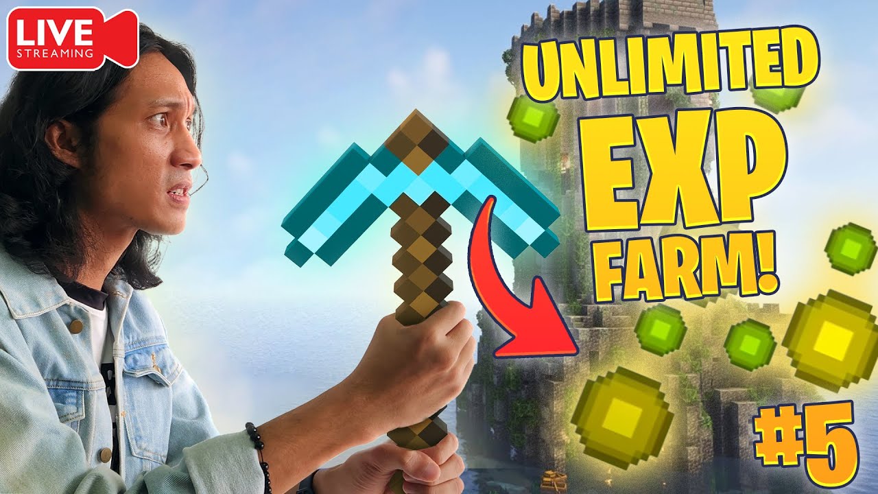 🔴LIVE : TERPAKSA BUAT EXP FARM!!!【MINECRAFT #5】 - YouTube