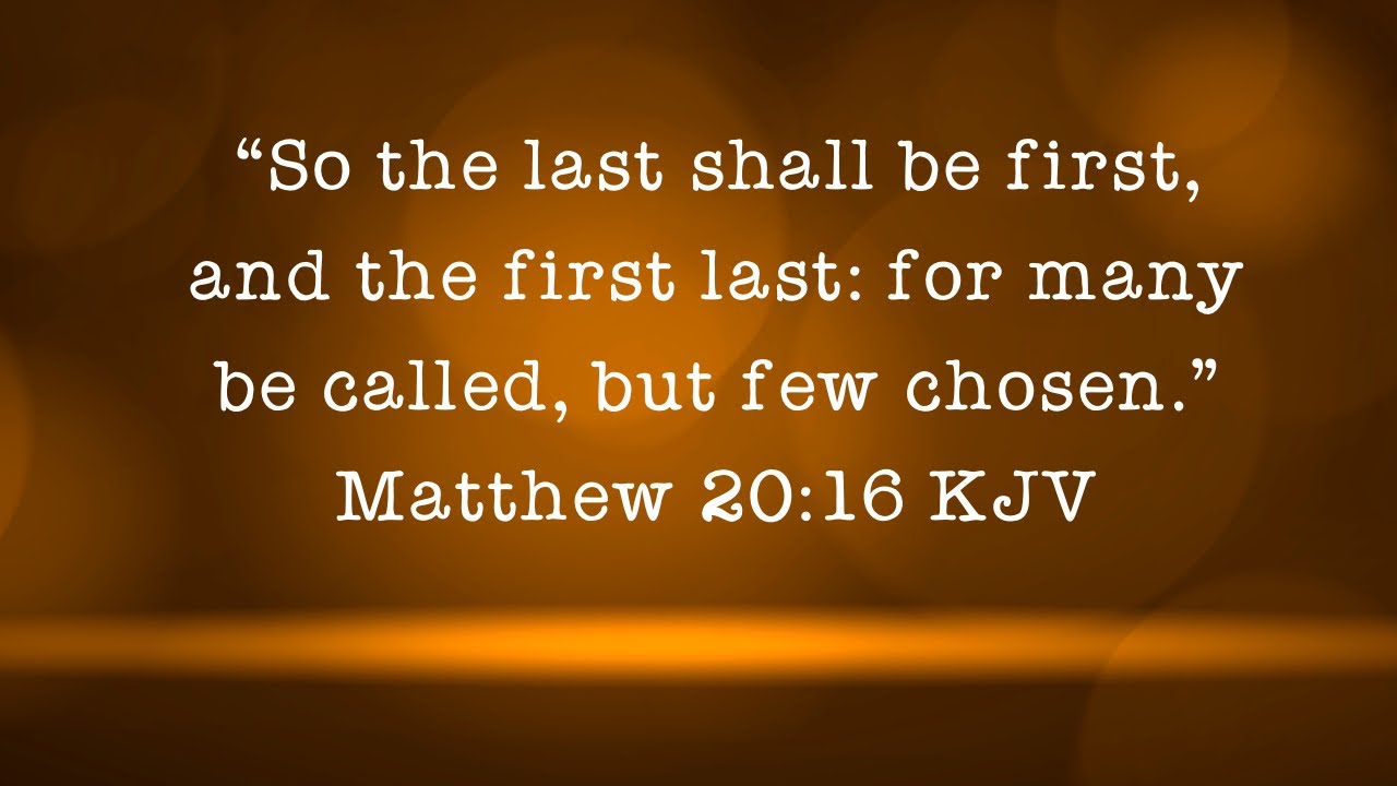 “What does the last shall be first, and the first last mean? - YouTube