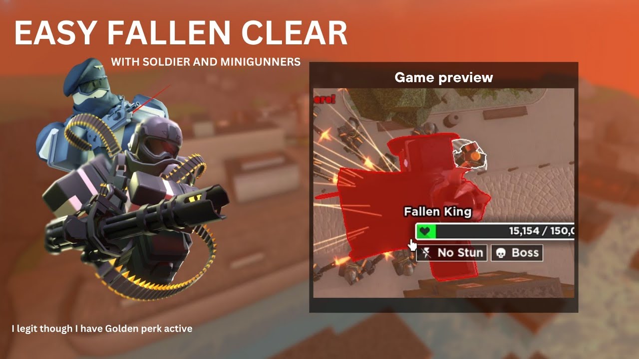 EASY FALLEN CLEAR WITH MINIGUNNER | Tower Defense Simulator - YouTube