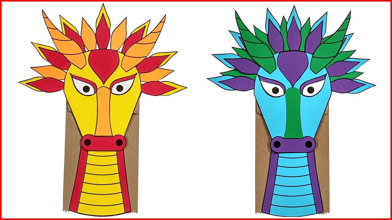 Dragon puppet craft - YouTube