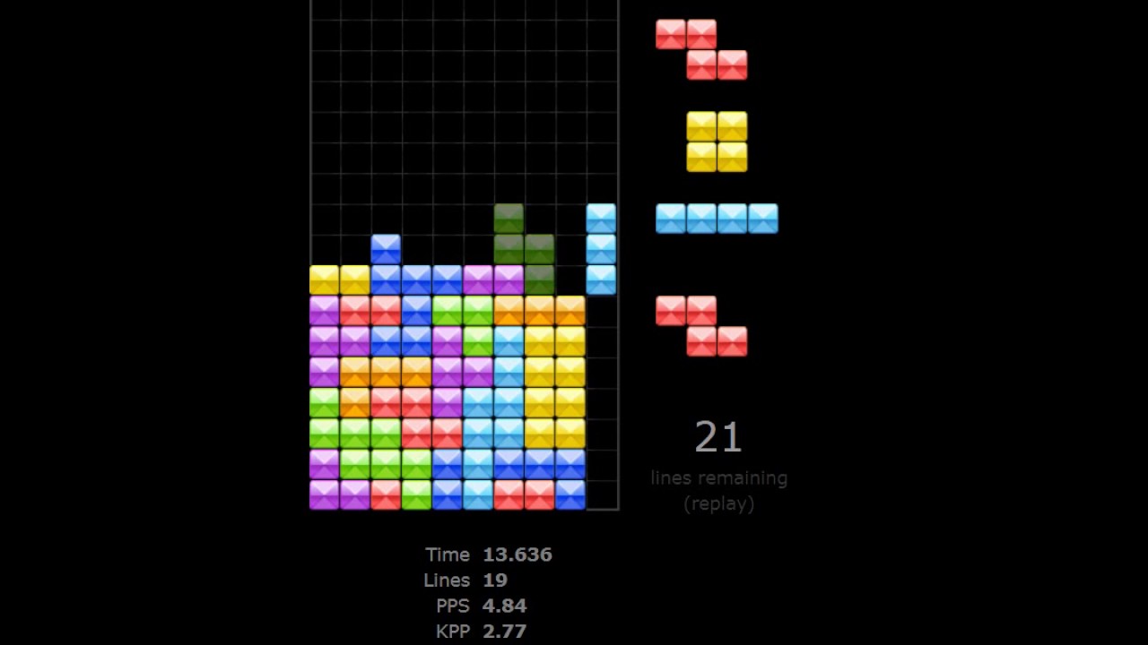 【Tetris 40 lines】 21.735 seconds by z2sam on Jstris - YouTube