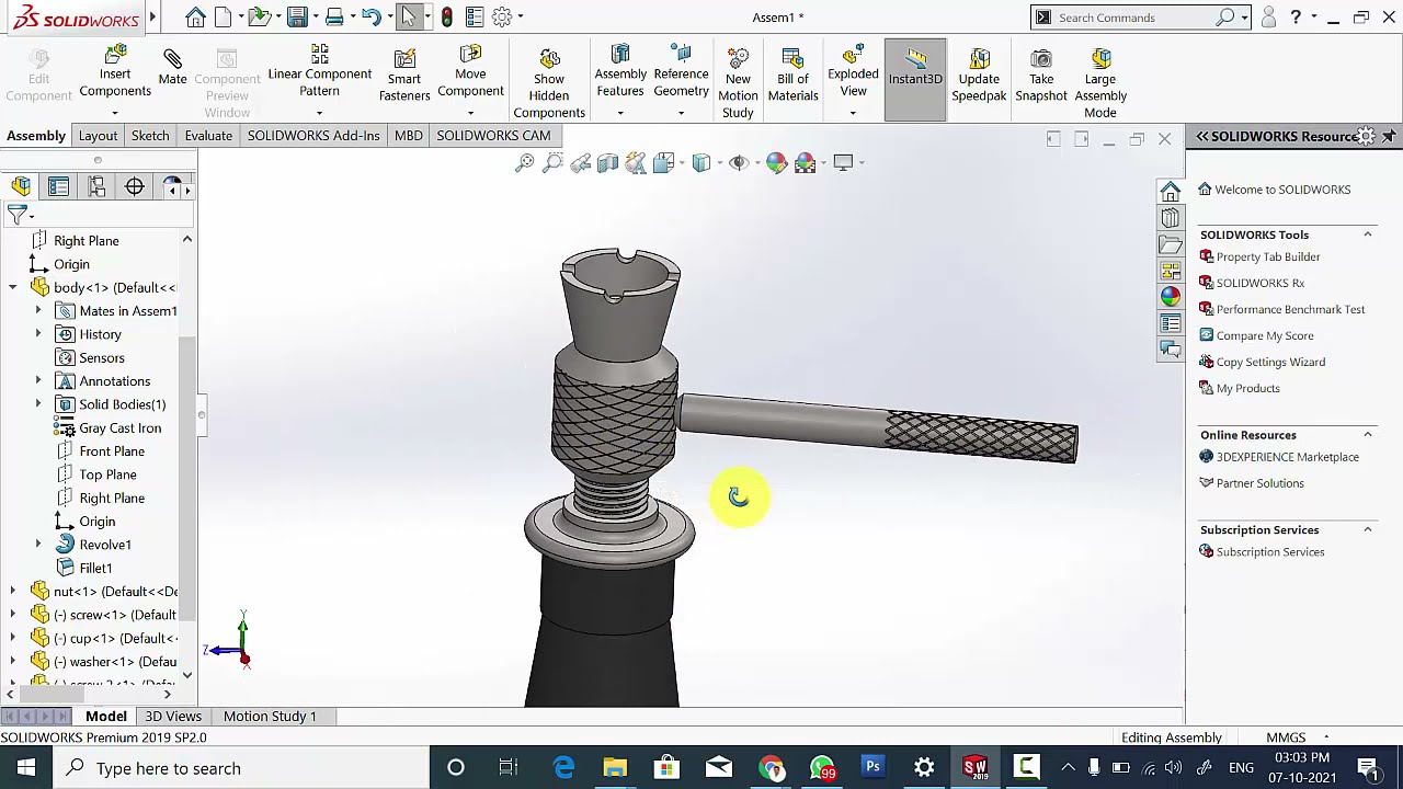 Screw Jack Assembly using Solidworks - 2 | Assembly | Solidworks ...