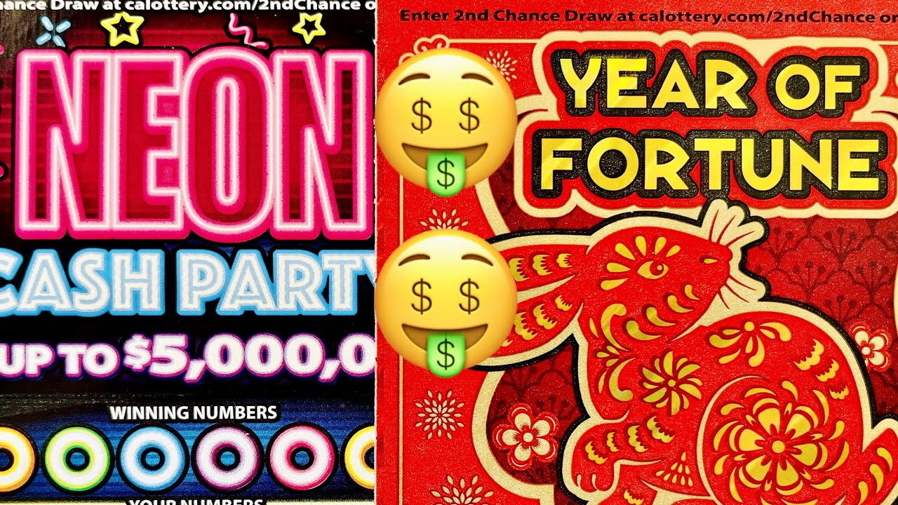 🤑 MIX 🎉 NEON Cash Party 🐇 Year Of Fortune CA Lottery Ticket Scratchers ...