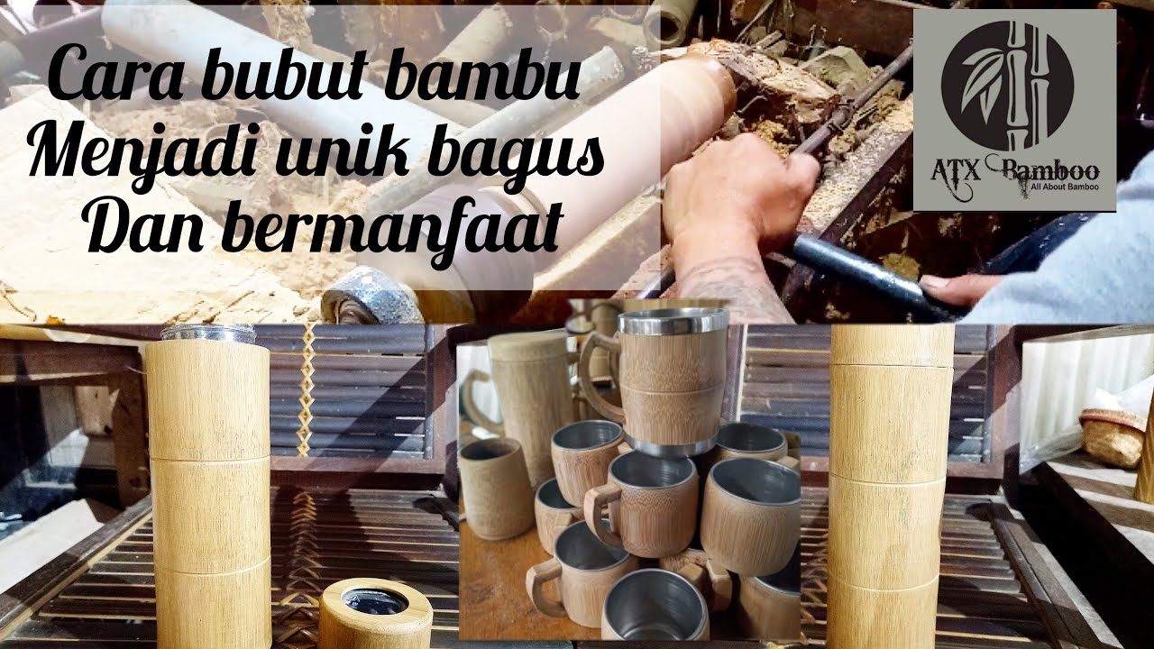 Tutorial cara membuat kerajinan dari bambu menjadi cover termos || by ...