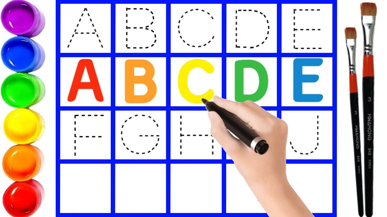 Trace the Alphabet A to Z Drawing Fun for Kids! | Easy Draw and Paint ...