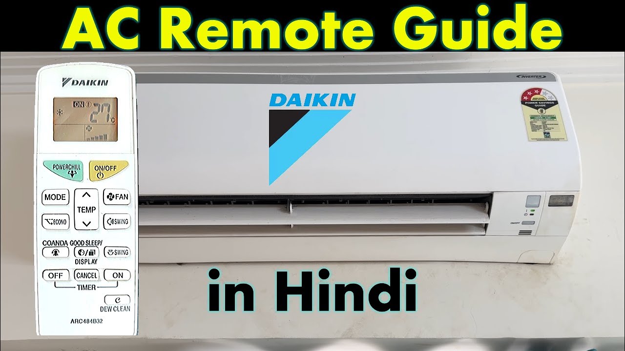 Daikin AC Remote Guide | How to Use? & Operate Daikin AC Remote | Hindi ...