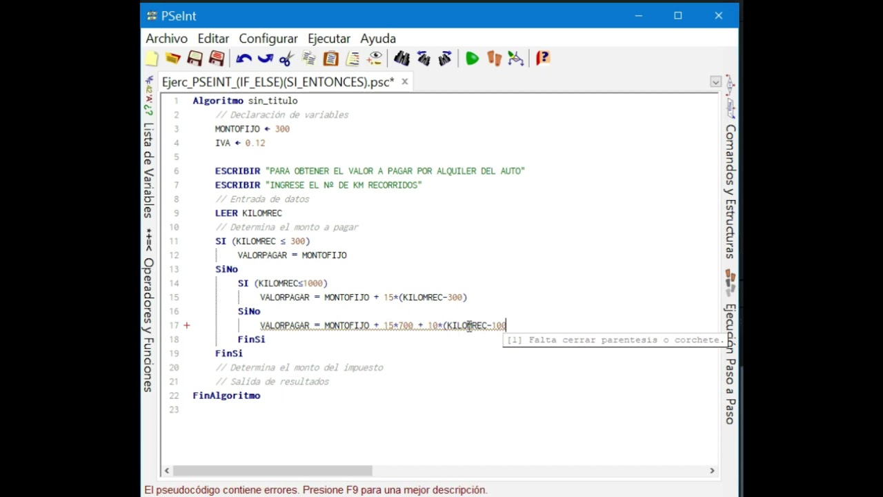 EJERCICIO CON SI ENTONCES | EN PSEINT - YouTube