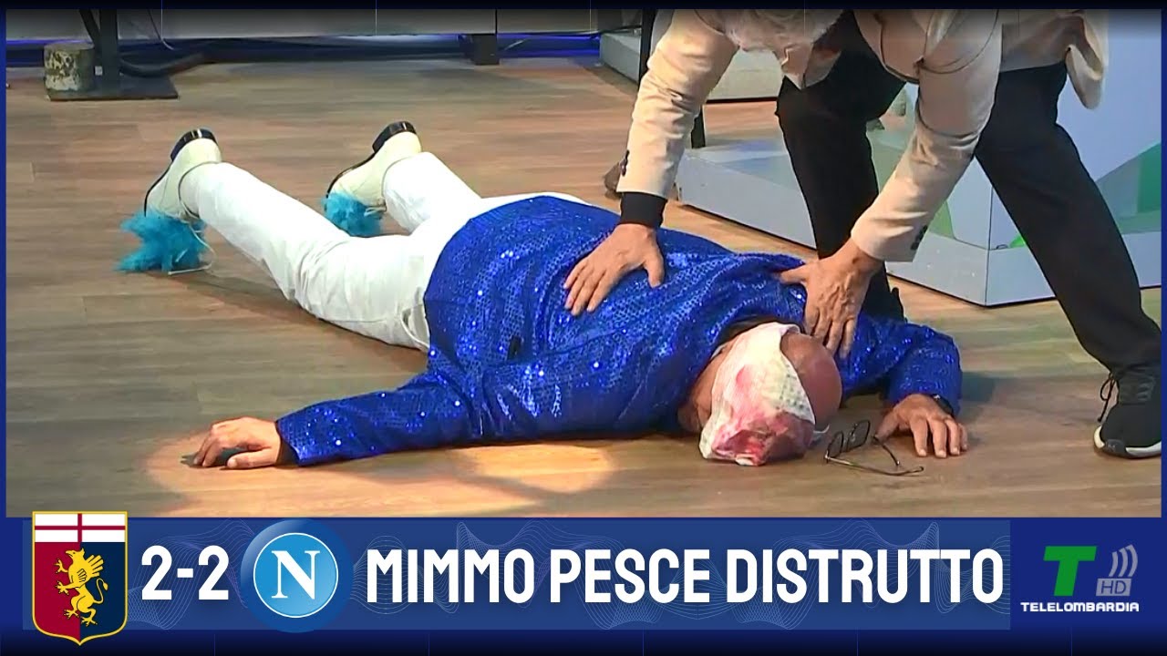 GOL DI GENOA NAPOLI 2-2: MIMMO PESCE REGALA SPETTACOLO IN STUDIO - YouTube