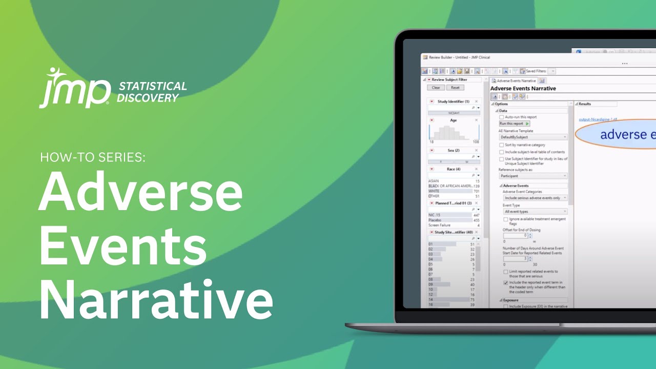How to Generate an Adverse Events Narrative in JMP Clinical - YouTube