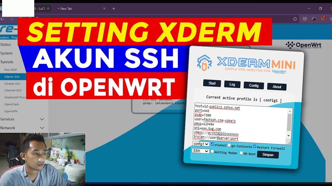 CARA SETTING XDERM MINI DENGAN AKUN SSH PADA OPENWRT - YouTube